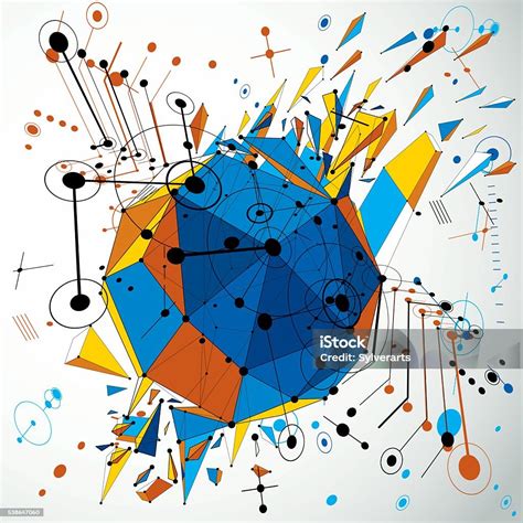 3 D 현대적인 바우하우스 스타일 배경이미지 저해상 폴리 비대칭 오브젝트입니다 3차원 형태에 대한 스톡 벡터 아트 및 기타