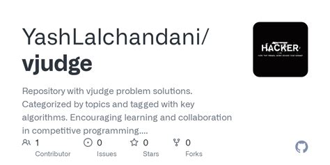Github Yashlalchandani Vjudge Repository With Vjudge Problem Solutions Categorized By Topics