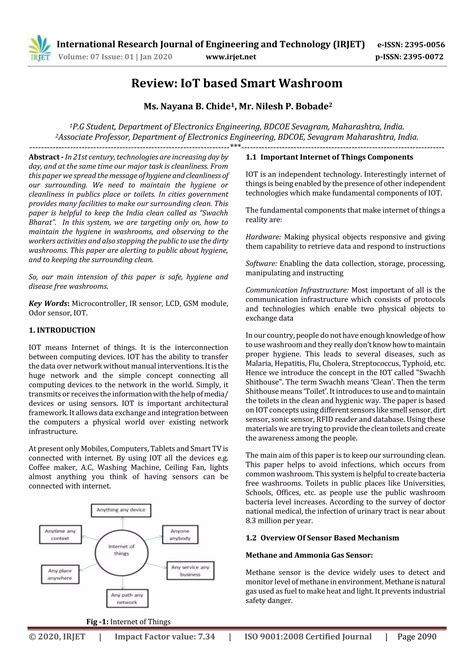 irjet review iot based smart washroom pdf