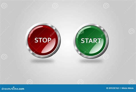 Button Stop Start Stock Illustration Illustration Of Metalic 89528760