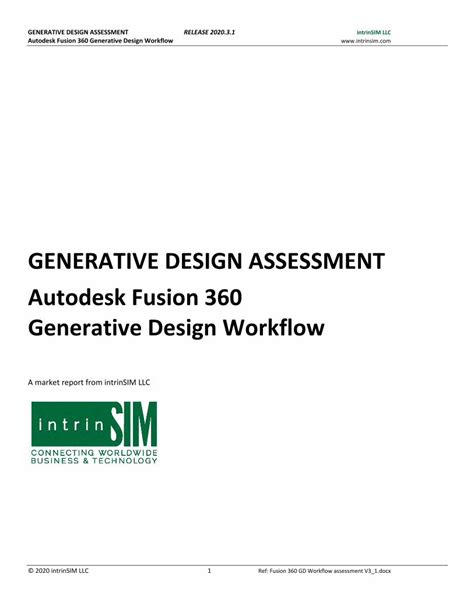 Pdf Generative Design Assessment Autodesk Fusion 360 Dokumentips