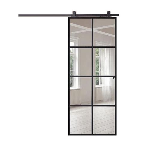 Barn Door Style Sliding Glass Door With Aluminum Frame