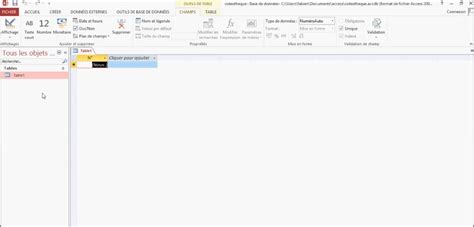 Créer Une Base De Données Dans Access Cours N°1