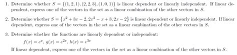 Solved 1 Determine Whether S { 1 2 1 2 2 3 1 0 1 } Is