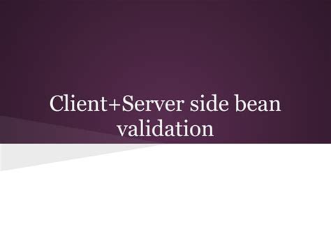 Clientserver Side Bean Validation Pdf