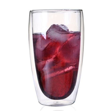 Heat Resistant Double Wall Glass Milk Coffee Water Juice Cup 450ml In