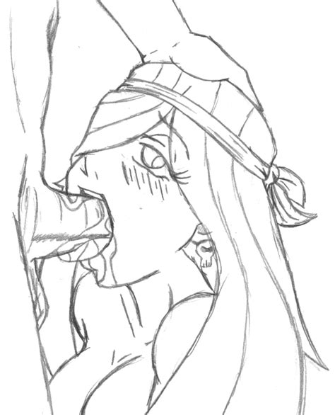 Rule 34 Blushing Breasts Cleavage Crocface Drool Fellatio Female Hair Hair Over One Eye Hand