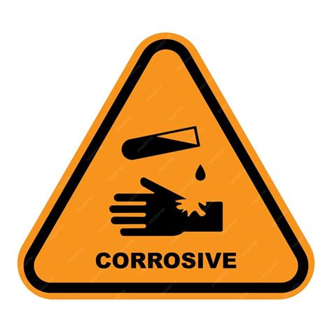 Premium Vector Chemical Hazard Icon Corrosive Warning Symbol Vector