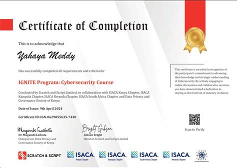 Yahaya Meddy On Linkedin Cybersecurity Igniteprogram Certification