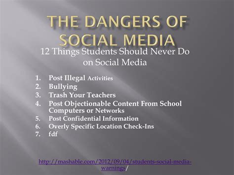 Ppt The Dangers Of Social Media Powerpoint Presentation Free