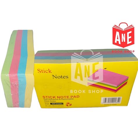 400 Sheets Sticky Notes 3x5 Inches Stick Note Pad Sold Per Pack