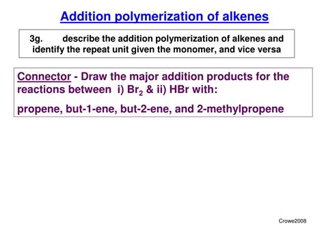 Addition Polymerization 1 Propene
