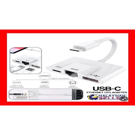USB C Ethernet OTG Adapter Type C To Type C RJ USB Shopee Malaysia