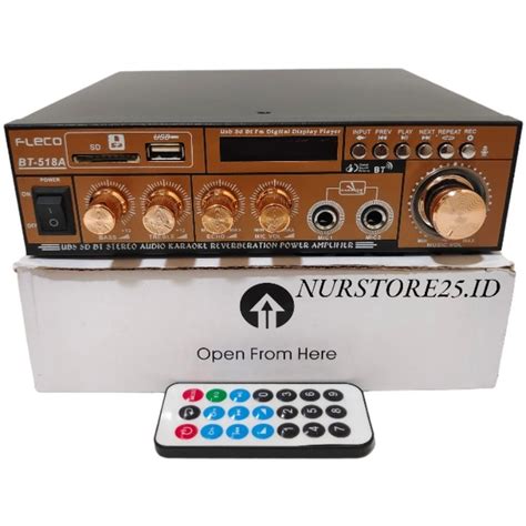 Jual Power Amplifier Bluetooth FLECO Karaoke BT A Karaoke Stereo MP Player Ampli Bluetooth