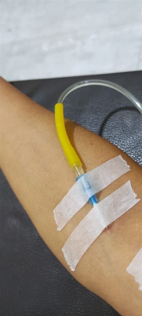 Girl Hand With Drip In Hospital
