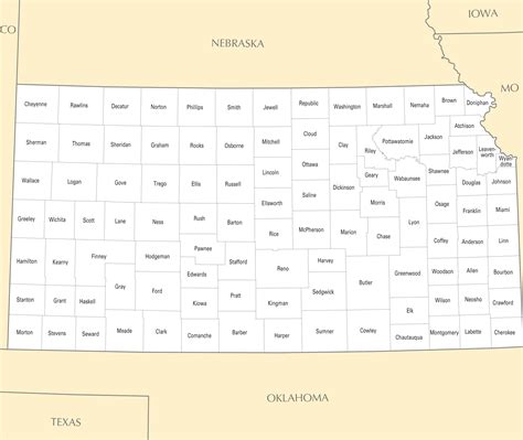 Kansas County Map Printable