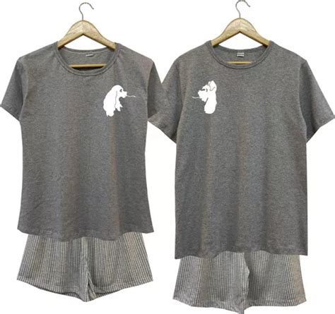 Kit 2 Pijamas Casal Dia Dos Namorados Dama E Vagabundo Frete Grátis