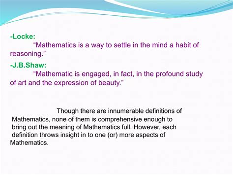 Meaning And Definition Of Mathematics Pptx