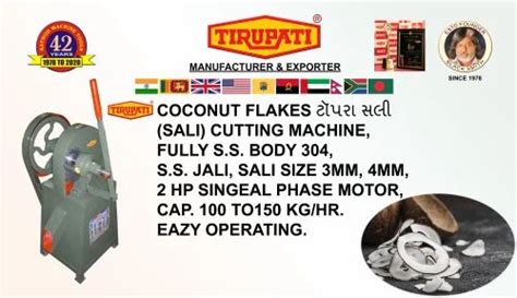 Semi Automatic Coconut Slicer And Flakes Cutting Machine 20 To 25kg At