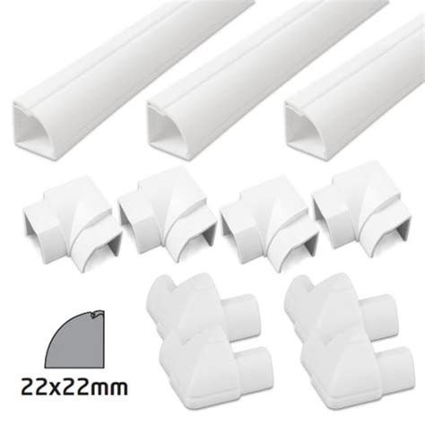 D Line White Quadrant Trunking 22x22mm Kit Tradeworks