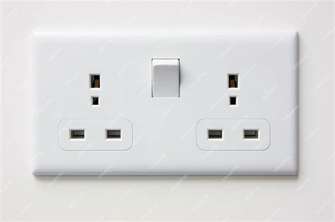 Premium Photo White Wall Mounted Socket Board With Two Electrical