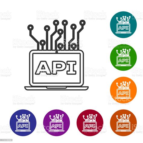 Grey Computer Api Interface Line Icon On White Background Application Programming Interface Api