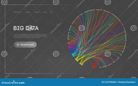Big Data Circle Blockchain Technology Background Neural Network Digital Background Stock