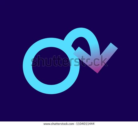 Male Sex Symbol Bended Down Metaphor Stock Illustration 1104011444