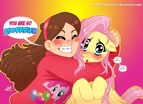 586425 Safe Artistdarkereve Fluttershy Pinkie Pie Human
