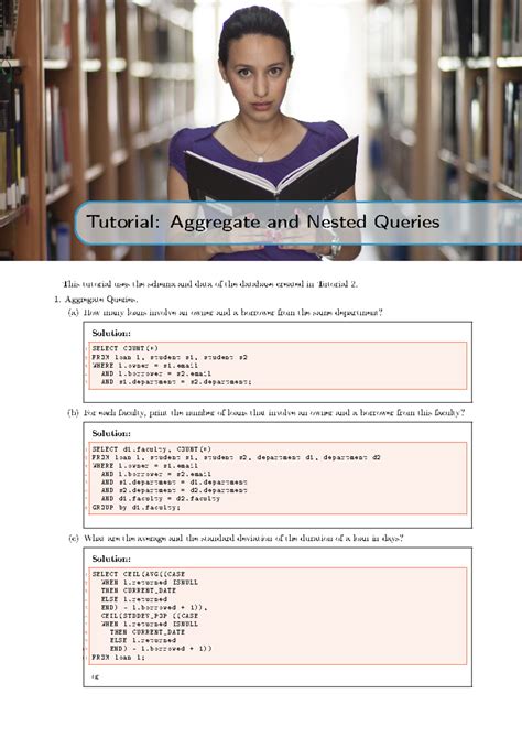 Tutorial 4 Aggregate And Nested Queries Some Answers Tutorial