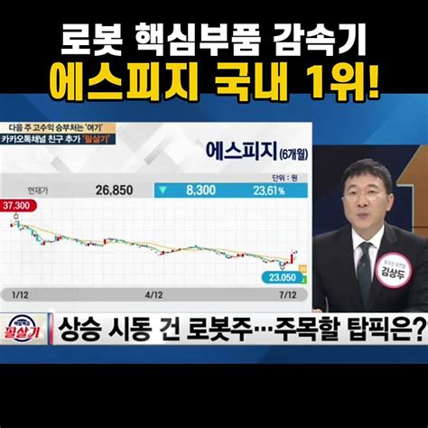 감속기 1위 에스피지 로봇 시장 성장의 최대 수혜주20240712 Youtube