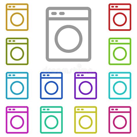 Washing Machine Multi Color Icon Simple Thin Line Outline Vector Of Laundry Icons For Ui And