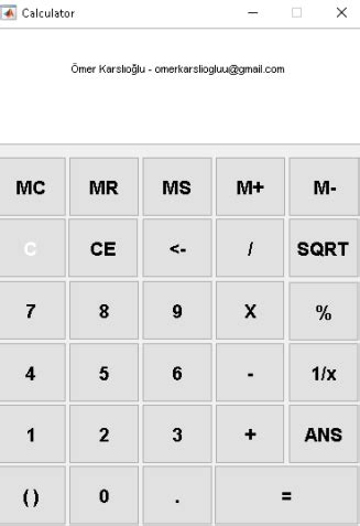 GitHub omerkarslioglu Calculator In MatlabGui Calculator designing on Matlab GUI by Ömer K