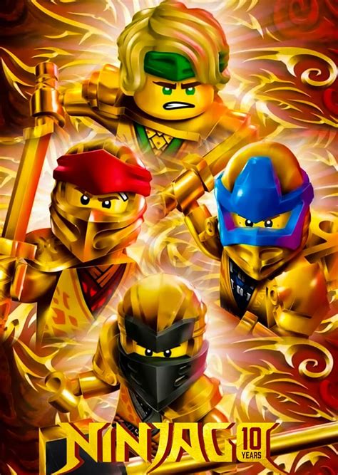 Ninjago Golden Ninja Poster Dibujos Animados Bonitos Ninjago De Lego