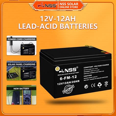 Nss 12v 12ah Sealed Lead Acid Battery Solar Household Battery Shopee