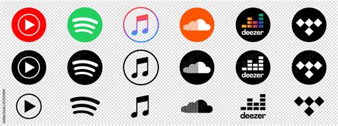 Vetor De Apple Music Spotify YouTube Music SoundCloud Deezer Tidal
