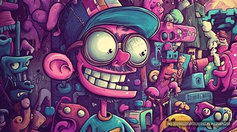 Ai创作图创意卡通图案设计 夸张风人物插画 涂鸦风格立体背景 创意卡通图案 卡通图案设计小合集 小怪物装饰画 潮流原创插画 潮流卡通形象设计 创意二维卡通图案 个性创意卡通图案 卡通怪物插画