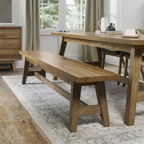 Camden Rustic Oak Bench For 6 8 Seater Dining Table Dining Bentley