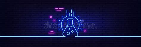 Chemistry Lab Line Icon Laboratory Flask Sign Analysis Neon Light