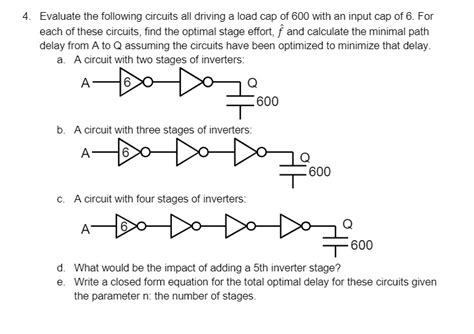 Solved 4 Evaluate The Following Circuits All Driving A Load Cap Of