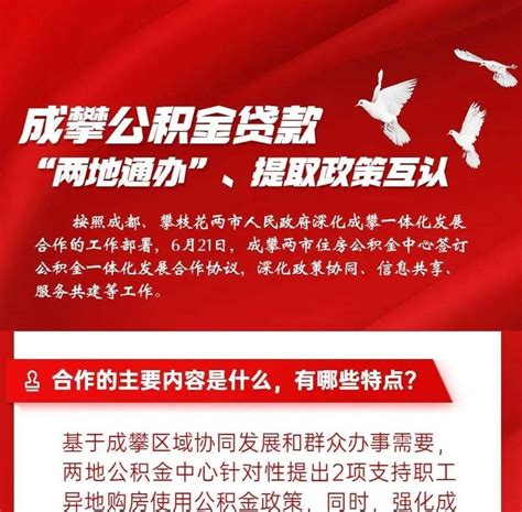 一图看懂 成攀公积金贷款 两地通办”、提取政策互认攀枝花何文沛四川 一图看懂 成攀公积金贷款 两地通办”、提取政策互认攀枝花何文沛四川