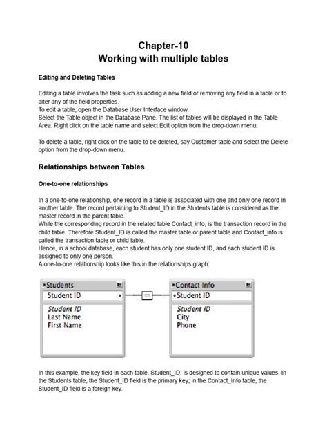 Chapter 10 Working With Multiple Tables 1 Pdf Data Management Databases