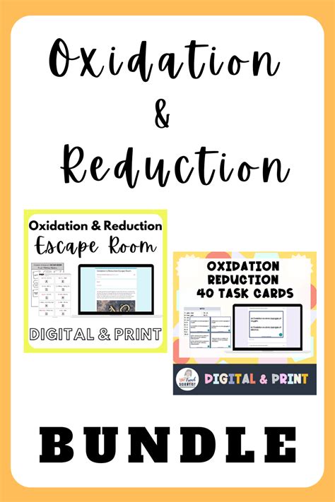 Chemistry Redox Oxidation And Reduction Activity Bundle Redox Reactions Oxidation Chemistry