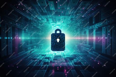 closed padlock on blue abstract digital background cyber security