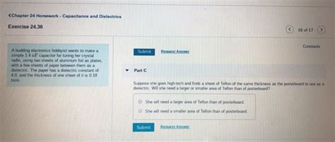 Solved Chapter 24 Homework Capacitance And Dielectrics