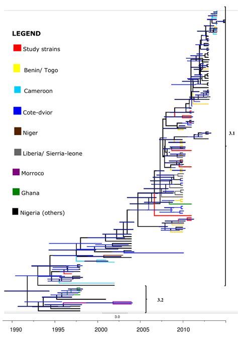 Time Scaled Bayesian Mcc Tree Of Nigerian Measles Virus Genotype B3