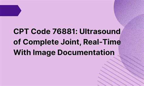 Cpt Code 76881 Ultrasound Of Complete Joint Real Time With Image