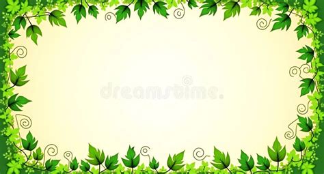 Ai Generated Image Green Foliage Boarder With A Cream Background Stock