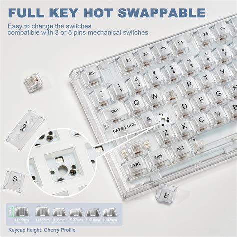 YUNZII X75 PRO 82 Key Wireless Hot Swappable Mechanical Gaming Keyboard