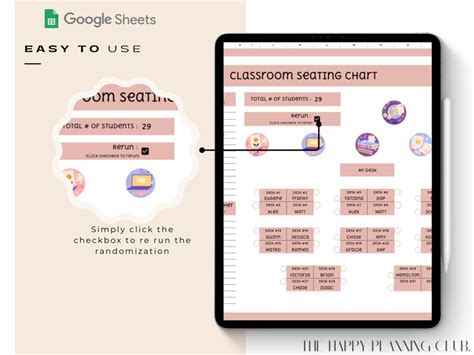Randomized Seating Chart Google Sheets Etsy
